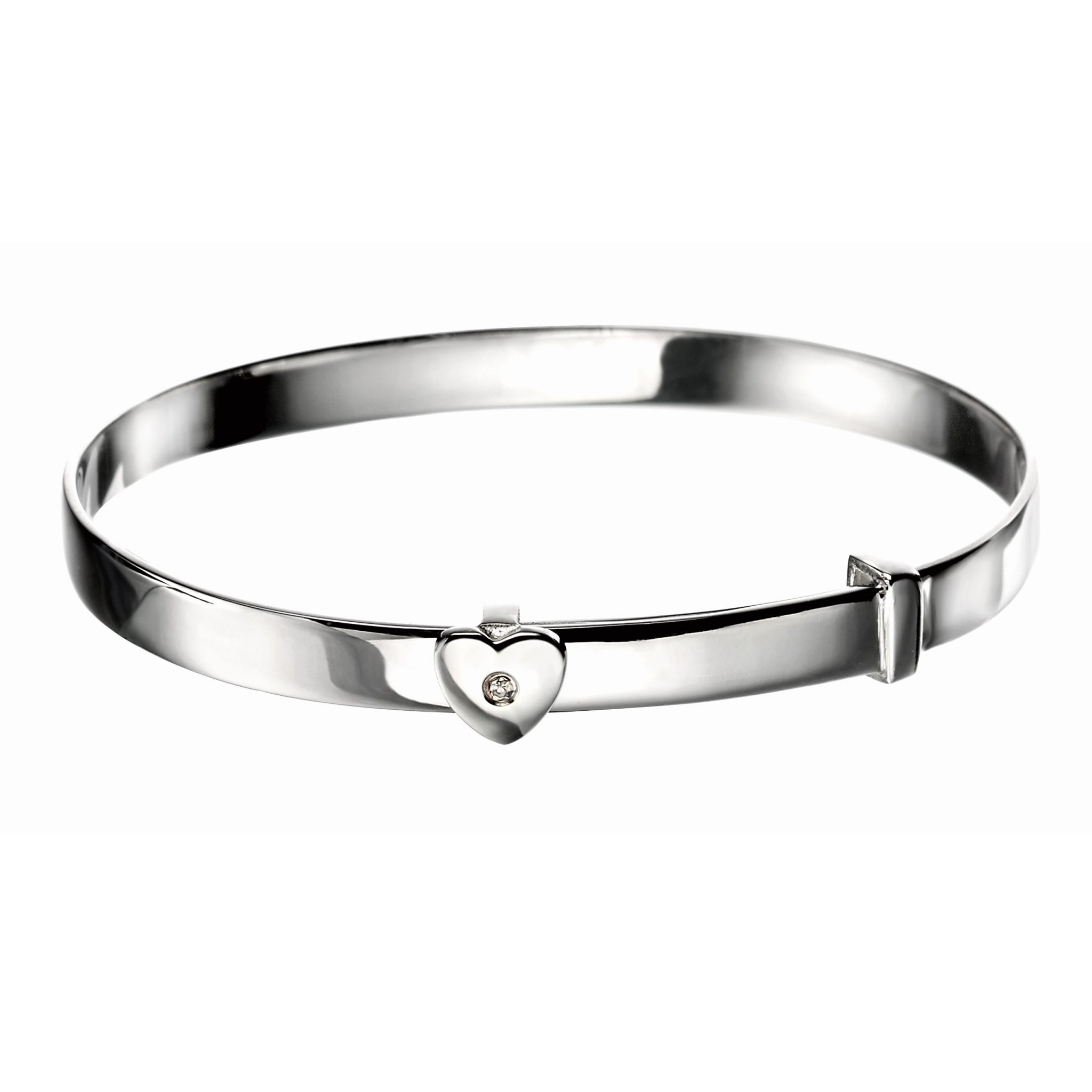 D for Diamond Heart Bangle - David Moss Jeweller